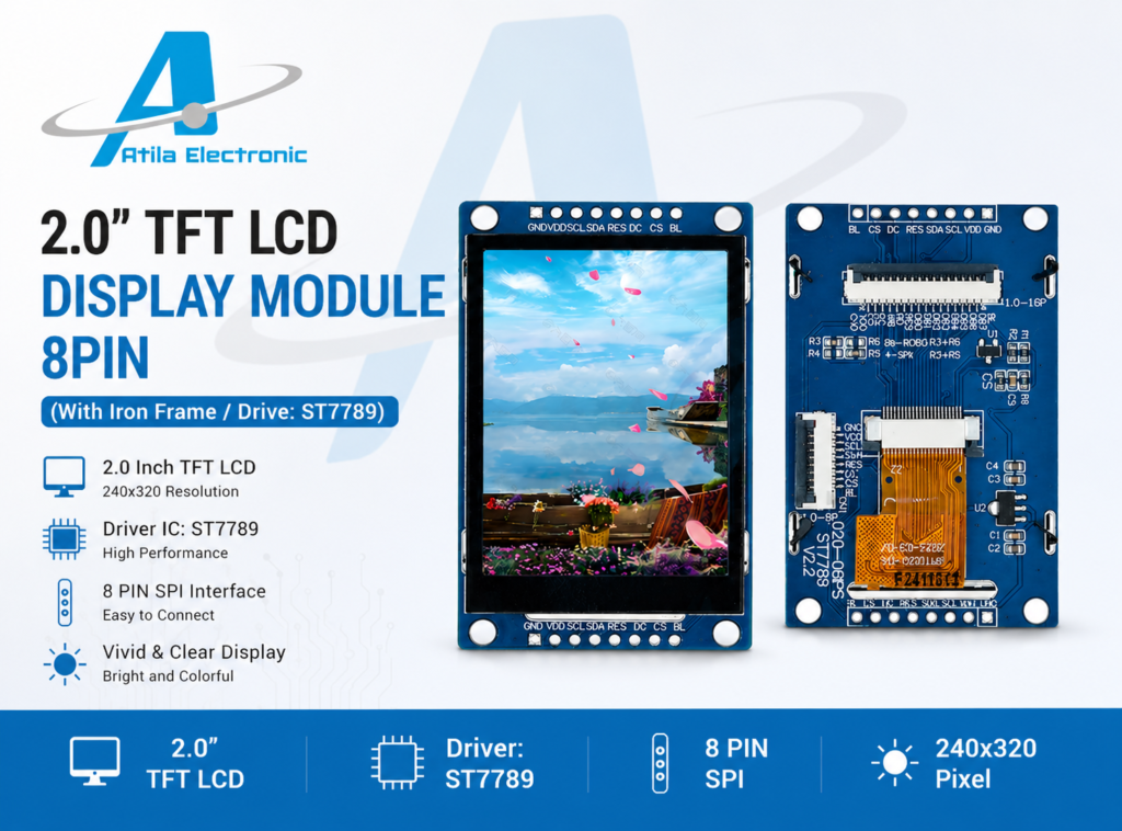 2" TFT LCD Display ST7789 SPI për Arduino ESP32